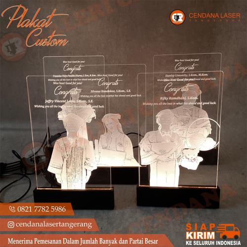 Jual Plakat Hiasan LED Logo Plakat 3D Akrilik - Free Custom - Kab ...