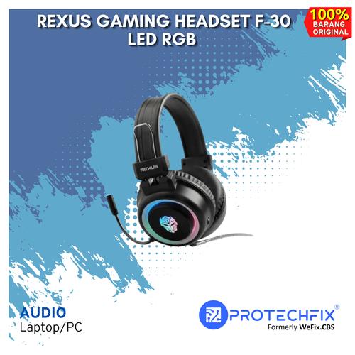 Jual REXUS GAMING HEADSET F-30 LED RGB (Free convertor jack 3,5' 2 to 1 ...