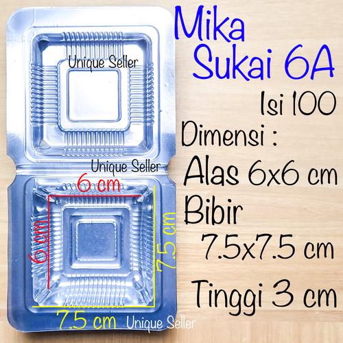 Jual Mika 6A isi 100 / Mika 6 A Tebal / Tray Mika Kue Kotak Kecil 10 cm 6AA - Sukai 6A (100 ...