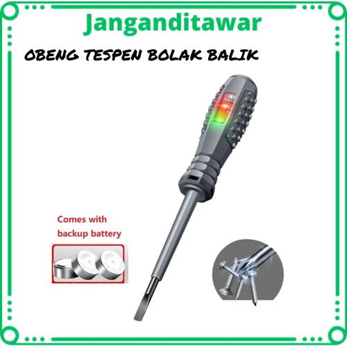 Promo Obeng Tespen Bolak Balik dual led tester listrik With Indicator ...