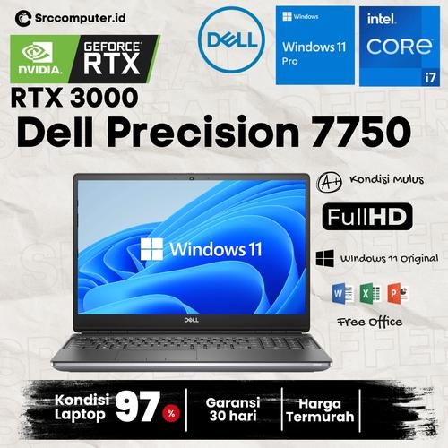 Promo Dell Precision 7750 Core i7 Gen-10 Vpro/RAM 64GB/1TB SSD/RTX 3000 ...