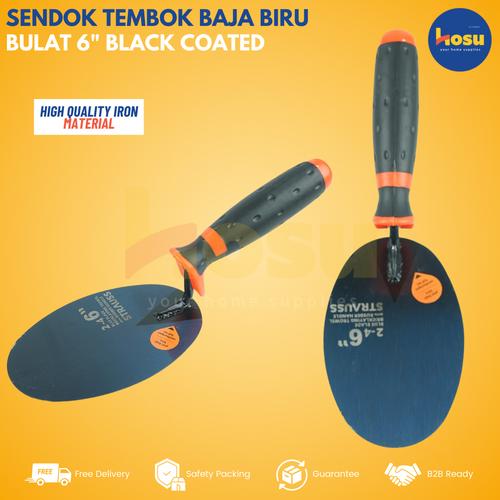 Promo Sendok Semen Bulat 6" Baja Biru Handle Karet Tahan Karat Anti ...