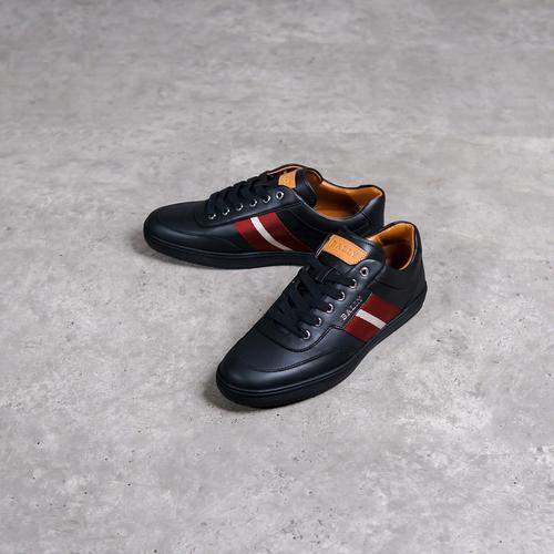 Promo Sepatu BALLY ORIANO STRIPE RED TRIPLE BLACK SNEAKER 100% ORIGINAL ...
