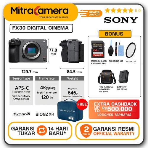 Promo Sony FX30 FX-30 Sony F X30 Digital Cinema Camera Official Waranty ...