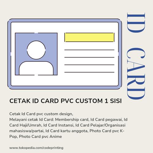 Jual Cetak Id Card PVC custom design 1 Sisi / cetak kartu id card ...