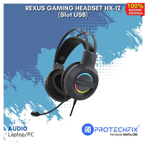 Jual REXUS GAMING HEADSET HX-12 (Slot USB) - Kota Medan - Protechfix ...