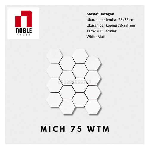 Jual Noble Tile Mosaik Keramik Hexagon Putih Matt - glossy - Jakarta ...