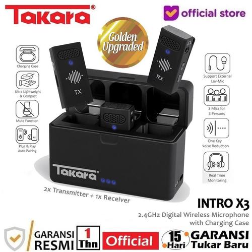 Jual Takara INTRO X3 Digital Wireless Mic Microphone with Charging Case ...
