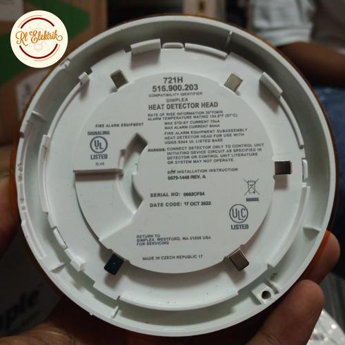 Jual Ror Heat Detector Tyco Simplex 721H + Base - Jakarta Pusat - RL ...