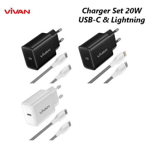 Jual Vivan Power C20C USB-C to USB-C (Power C20 Charger 20W PD + Cable ...