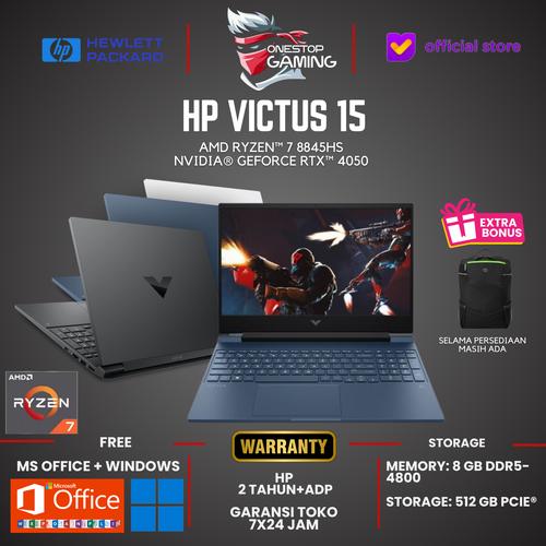 Promo HP Victus Laptop 15 AMD Ryzen 7-8845HS RTX 4050 RAM 8GB 512GB SSD ...