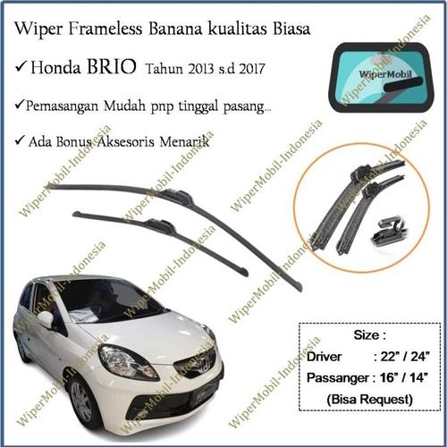Jual Wiper Frameless Biasa Kaca Mobil Honda BRIO 2012 2013 2014 2015 ...