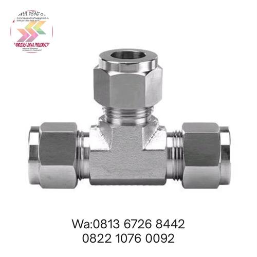 Jual TEE UNION OD SS316 1/4" OD/ UNION TEE DOUBLE FERULE 1/4" OD ...