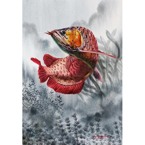 Jual Lukisan ikan arwana menari dalam dunia imajinasi, istimewa untuk ...