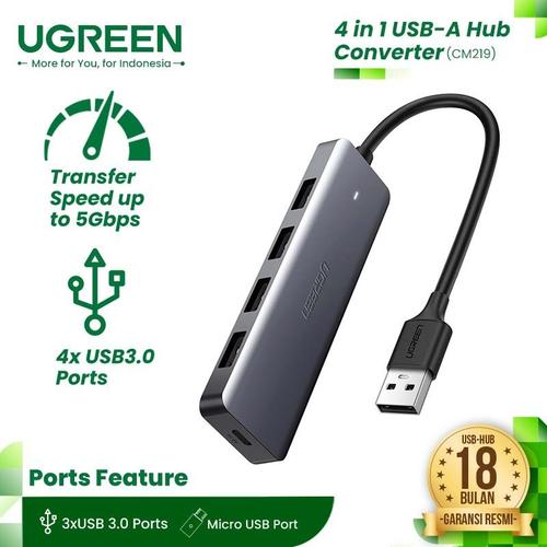 Jual UGREEN 50985 CONVERTER USB-A 3.0 To 4 Port Hub - Kota Denpasar ...