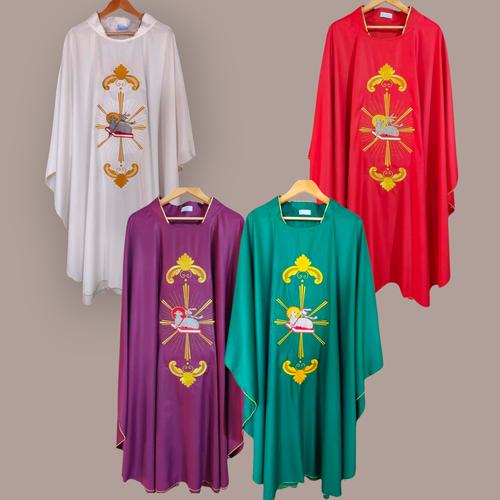 Jual Kasula Romo Imam Katolik/Kasula Bordir/Chasuble/Katolik - Putih ...