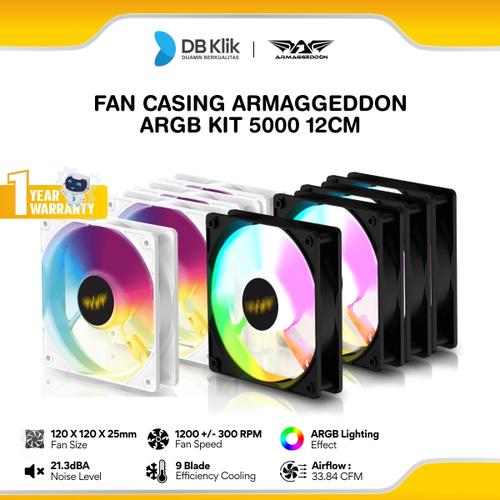Jual Fan Casing Armaggeddon Argb Kit 5000 12cm (Isi 4x Fan) - BLACK ...