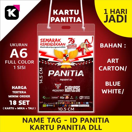 Jual CETAK PRINT KARTU PANITIA NAME TAG CUSTOM FULL COLOR / KARTU ACARA ...