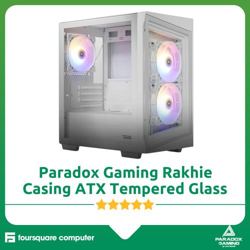 Jual Casing Komputer Paradox Gaming Rakhie White + 3x Fan RGB | Micro ...