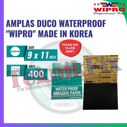 Jual WIPRO Amplas Duco WaterProof 9" x 11" No. 400 - Amplas Basah Tahan ...