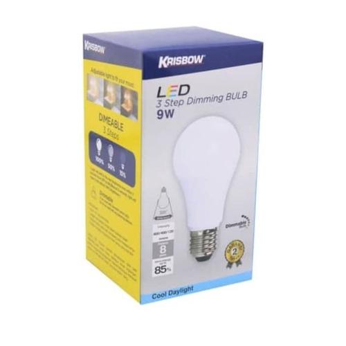 Jual NEW KRISBOW BOHLAM LED DIMMABLE 3 STEP 9 WATT_LAMPU COOL DAYLIGHT ...