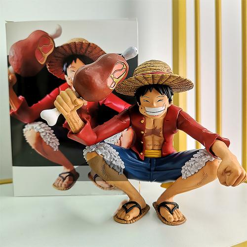 Jual one piece Luffy eat meat PVC action figure monkey d luffy ...