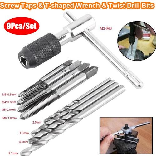 Jual Bor, Obeng & Aksesoris 9PCS Hand Tap Set + Mata Bor Senai Drat ...