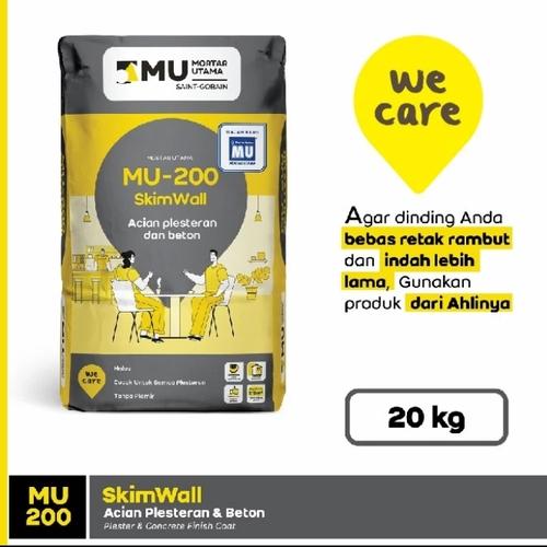 Jual Mortal Utama MU-200 Skimwall Acian Plester dan Beton 20kg - 1zak ...