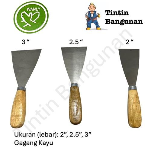 Jual Kapi WANLY Gagang gg Kayu Kape Besi Pisau Dempul Alat dempul ...
