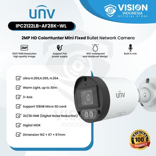 Jual UNIVIEW IPC2122LB-AF28K-WL 2MP HD ColorHunter Bullet Network Camera - Jakarta Utara ...