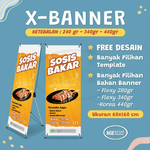 Jual [Bahan Flexy] Xbanner Outdoor Free Design Custom Ukuran 60x160 ...