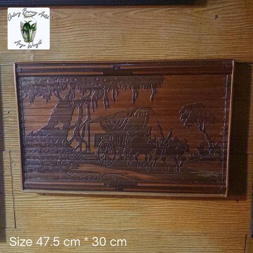 Jual Lukisan Ukir Bambu Antik Motif Kereta Kerbau - Kota Cimahi ...