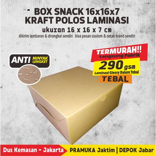 Jual SNACK BOX 16X16X7 KRAFT POLOS LAMINASI - Jakarta Timur - Dus ...
