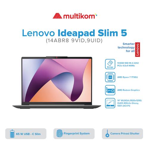 Promo Lenovo Ideapad Slim 5 14ABR8 9VID,9UID, AMD R7-7730 16GB 512GB ...
