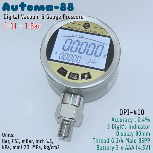 Jual Digital Pressure Compound Vacuum and Gauge -1 - 1 Bar Peak Point ...