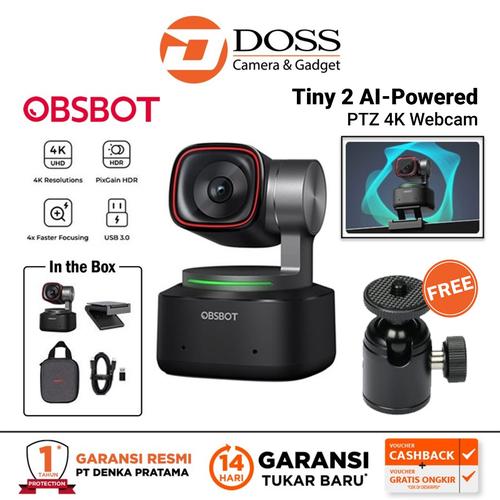Promo OBSBOT Tiny 2 AI-Powered PTZ 4K Webcam Cicil 0% 3x - Jakarta Selatan - DOSS | Tokopedia