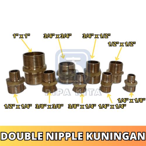Jual Double Nipple Kuningan Nepel Dobel Drat Luar Reducing Reducer ...