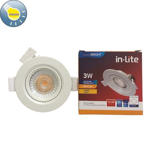 Jual Lampu LED Slim Downlight 3 WATT Inbow INLITE INDC236 Spotlight 3W ...