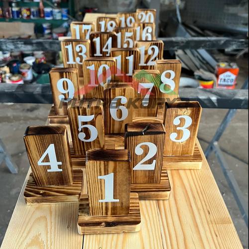 Jual NOMOR MEJA KAYU JATI BELANDA / NOMOR MEJA CAFE RESTAURANT / TABLE ...