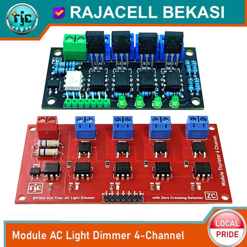 Jual Module AC Light Dimmer 4-Channel Thyristor Triac Speed Controller ...