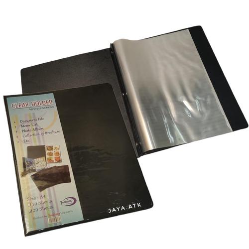 Jual Terlaris MAP DOKUMEN CLEAR HOLDER A4 20 LBR POLOS HITAM KULIT MAP ...