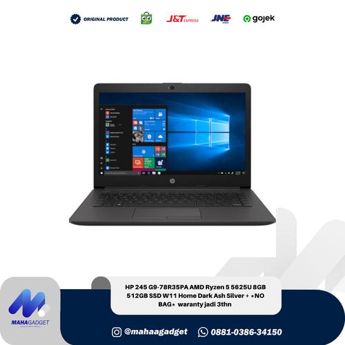 Jual HP 245 G9-78R35PA AMD Ryzen 5 5625U 8GB 512GB SSD W11 Home Dark ...