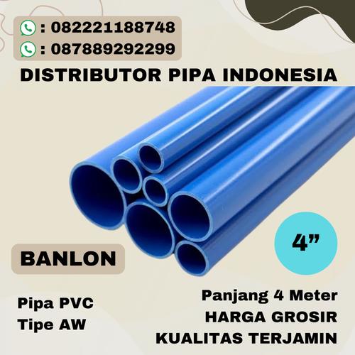 Jual Pipa Banlon PVC BIRU 4" Type AW - Jakarta Utara - Pusat Pipa dan ...