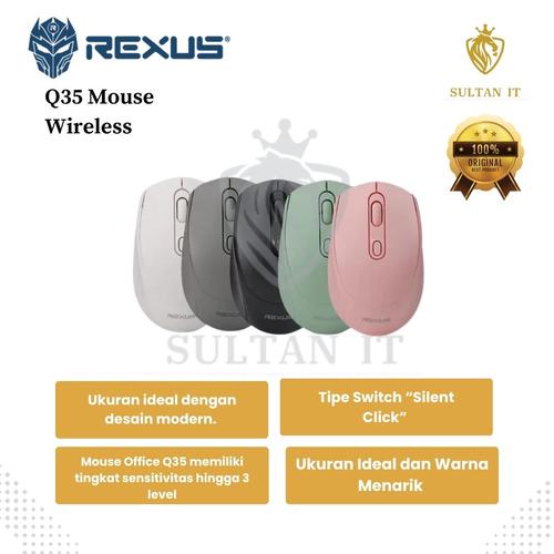 Jual Rexus Q35 Mouse Wireless Office Silent Click Original - Merah Muda ...