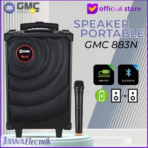 Promo SPEAKER BLUETOOTH PORTABLE GMC 883N 15 inch x 2 + MIC WERLES 1 PCS Cicil 0% 3x - Jakarta ...