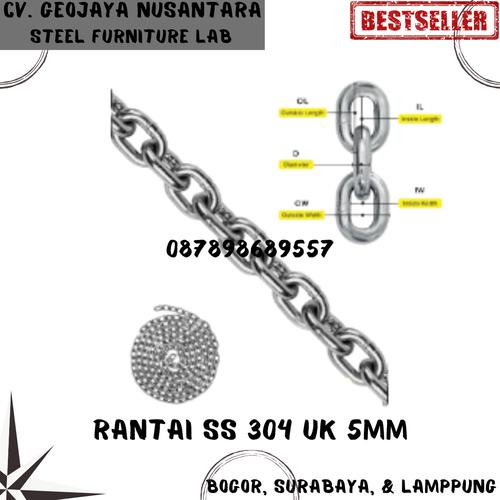Jual Rantai Stainless Steel 304 untuk tiang pembatas harga per 5 meter ...