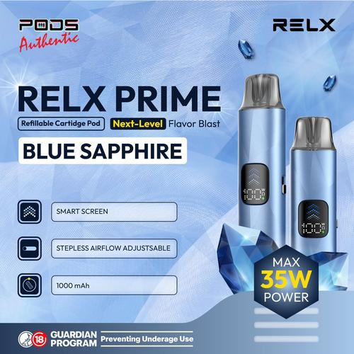 Jual RELX Prime Kit (Isi 1 Refillable Device and 2 Catrdige) - Blue ...