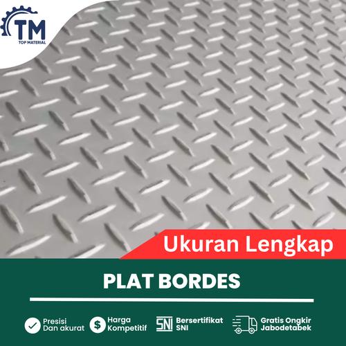 Jual Plat Besi Bordes / Kembang / checkered plate Tebal 0.7mm 1mm 2mm ...