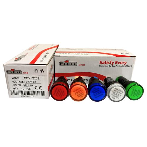 Jual Pilot Lamp Fort LED 22MM AD22-22DS 12VDC 24VDC 110VAC 220VAC ...