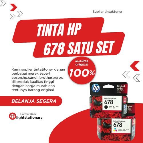 Jual Catridge Tinta Printer HP 678 Hitam/Black dan Warna/Color Original ...